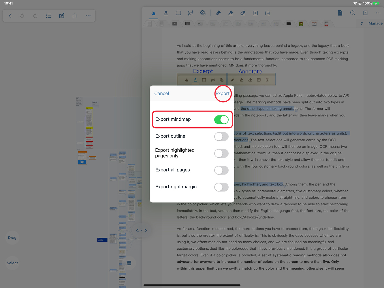 Exporting a Mind Map - Export - Marginnote