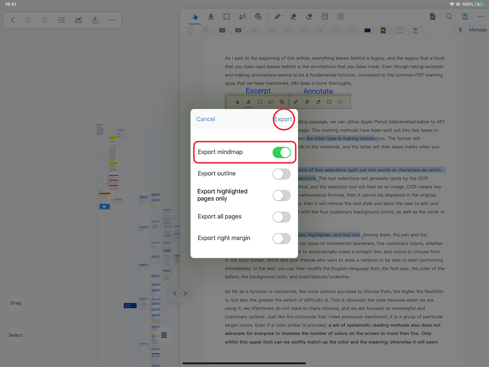Exporting a Mind Map - Export - Marginnote