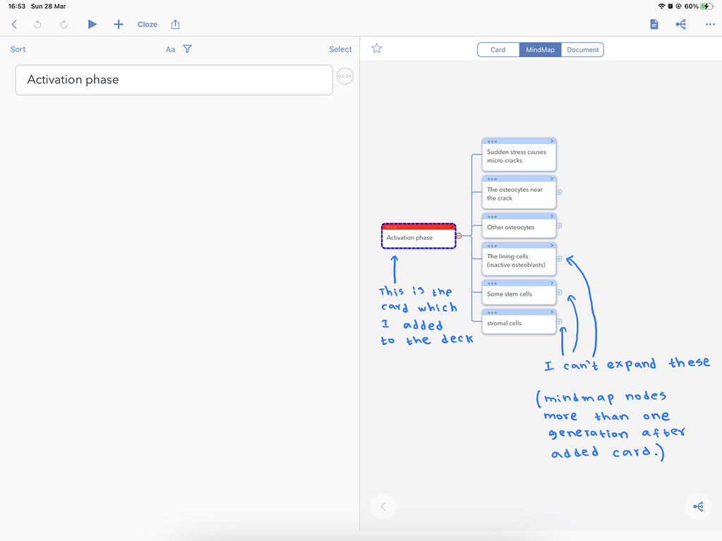 Can’t expand mind map nodes more than one generation in the review mode ...