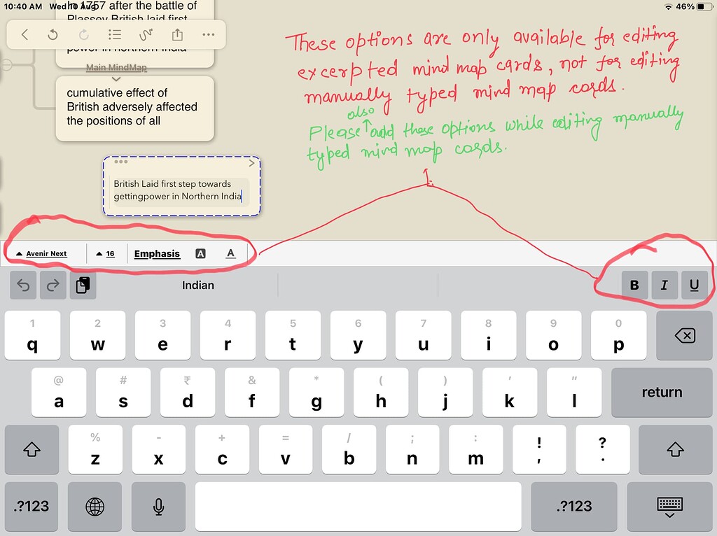 Advance text editing options - Feature Requests - Marginnote