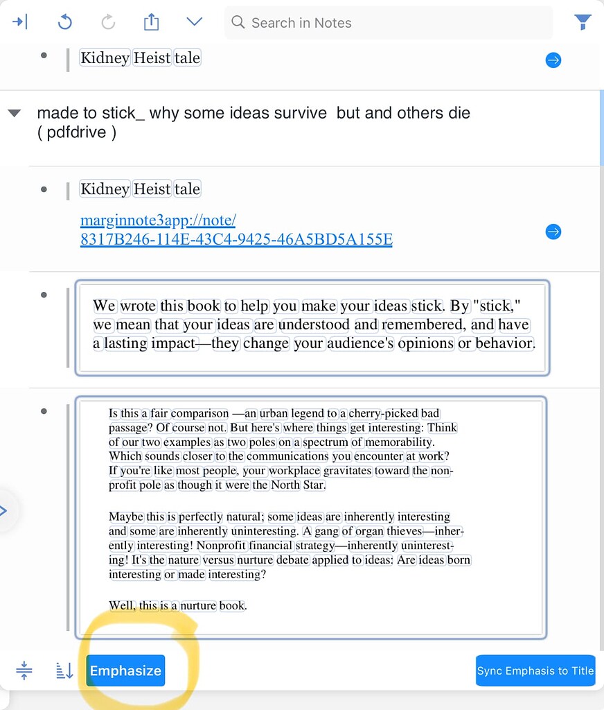 'Emphasis to title' missing in MN4 - Start Asking - Marginnote